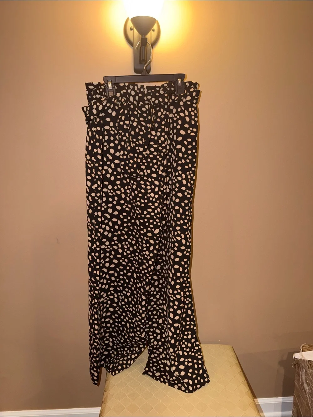 Alya | Pants & Jumpsuits | Alya Black And White Polka Dot Wide Leg ...